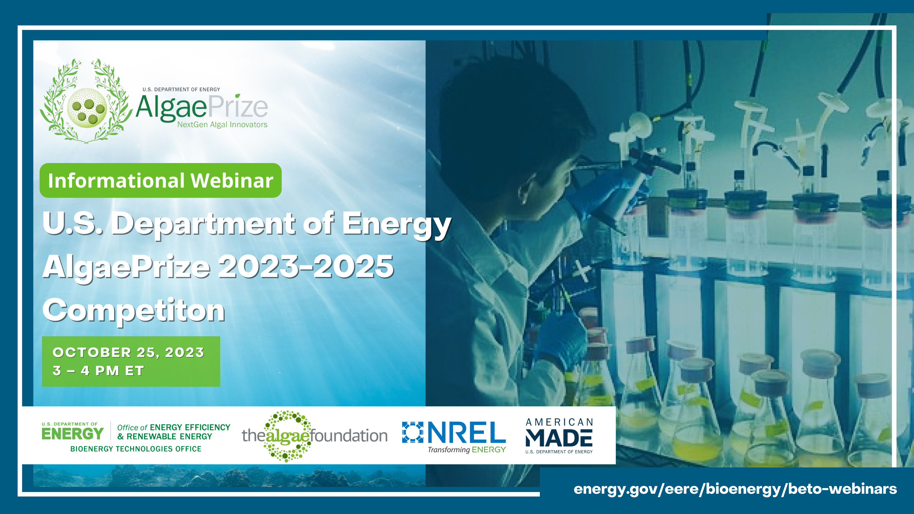 Ready, Set, Mark your Calendars! Register for the AlgaePrize Competition and Interactive Webinar ...